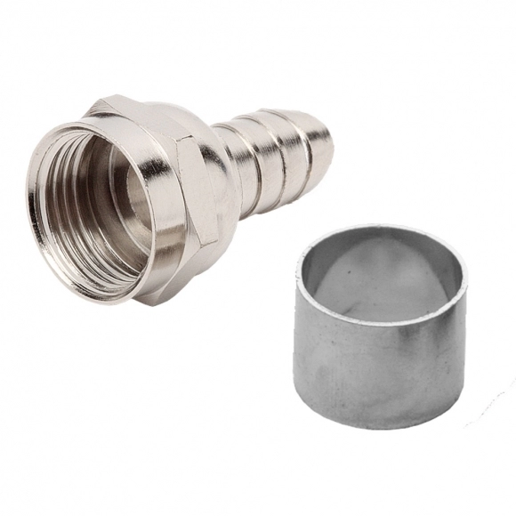 CONECTOR RG59 COM ANEL PARA CRIMPAR PACOTE COM 100PÇS - AS COMPONENTES