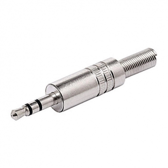 PLUG P2 ESTÉREO COM MOLA LISO EM METAL - AS COMPONENTES