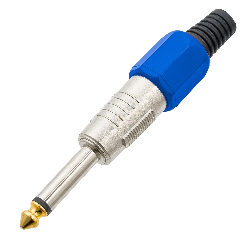 PLUG P10 MONO PROFISSIONAL METAL PLÁSTICO AZUL TZPG14 - AS COMPONENTES