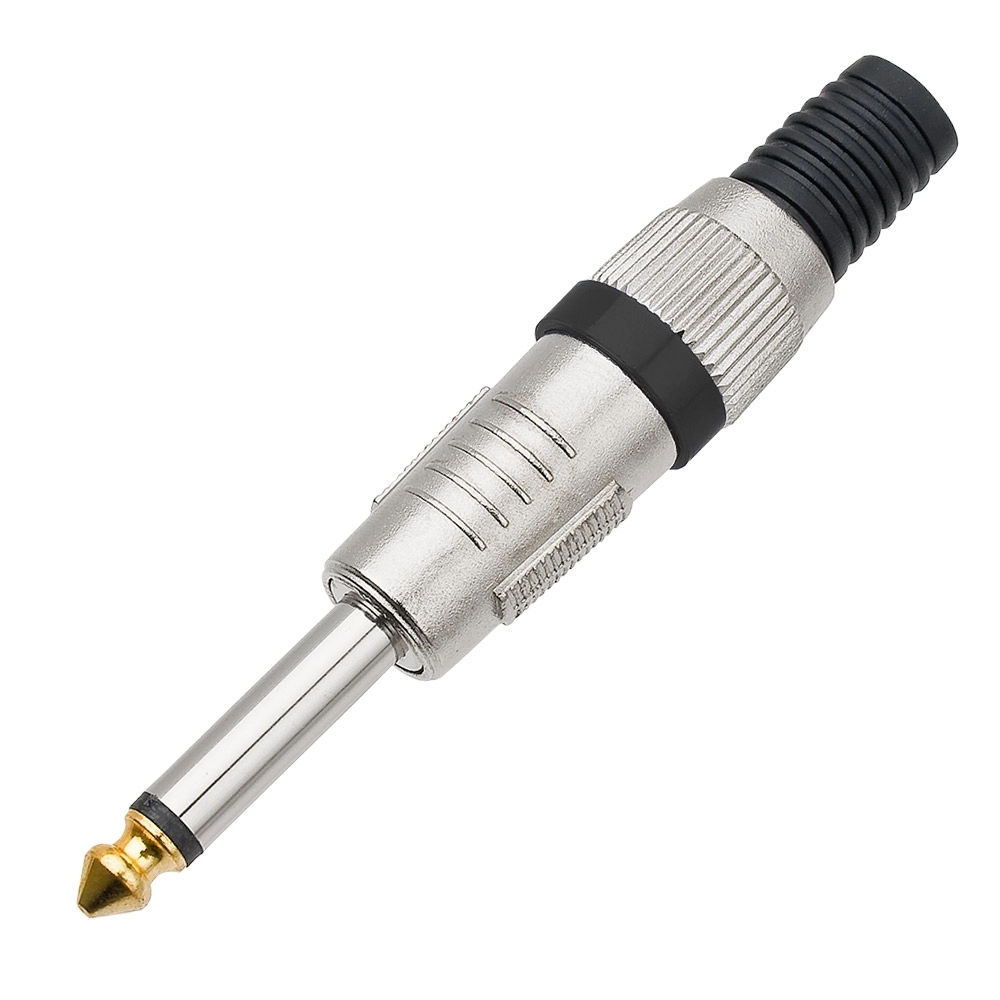 PLUG P10 MONO PROFISSIONAL PONTA GOLD PRETO TZPG13 - AS COMPONENTES