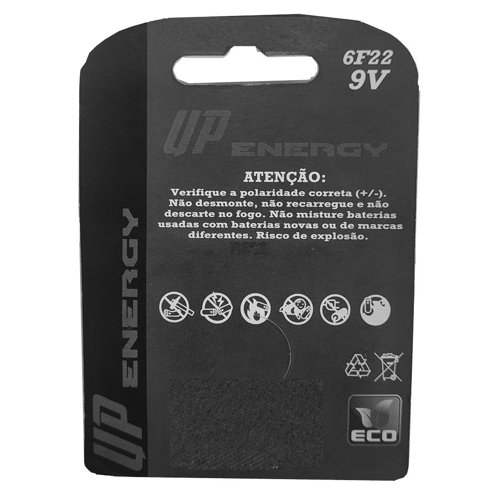 BAT 9V UP ENERGY ZINCO CARVAO/CARBONO (BLISTER)