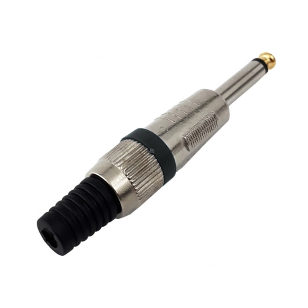 PLUG P10 MONO PROFISSIONAL PONTA GOLD PRETO TZPG13 - AS COMPONENTES