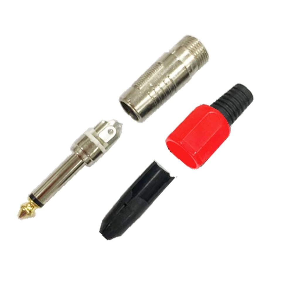 PLUG P10 MONO PROFISSIONAL METAL E PLÁSTICO VERMELHO - AS COMPONENTES